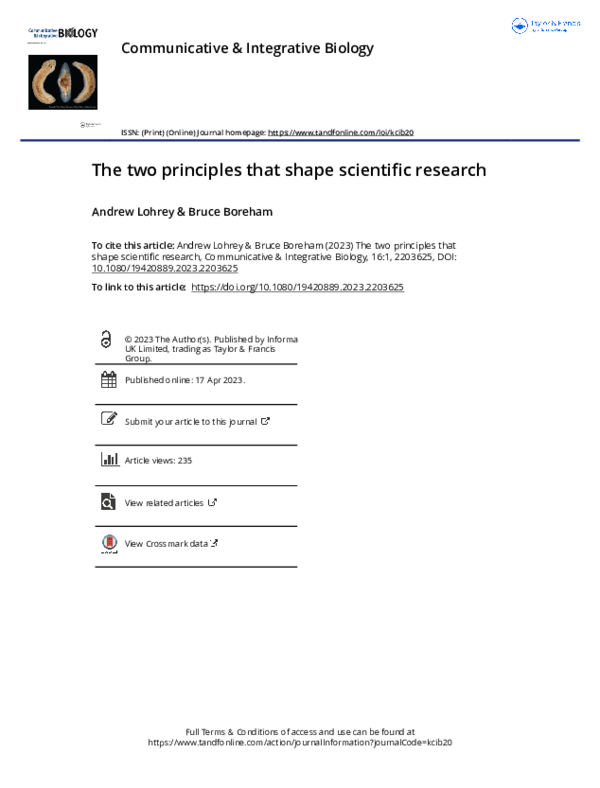 (PDF) The two principles that shape scientific research