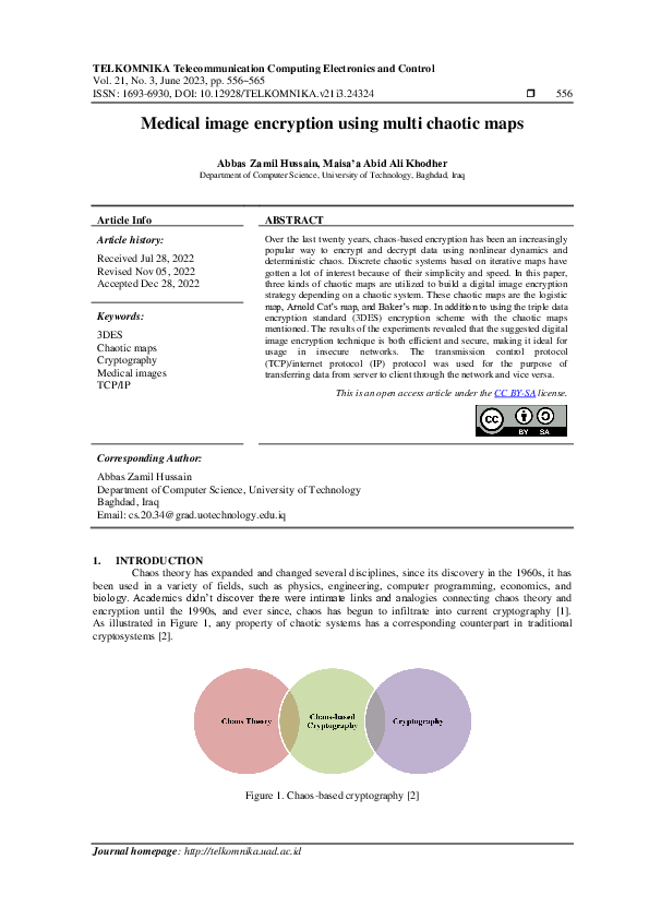 (PDF) Medical image encryption using multi chaotic maps