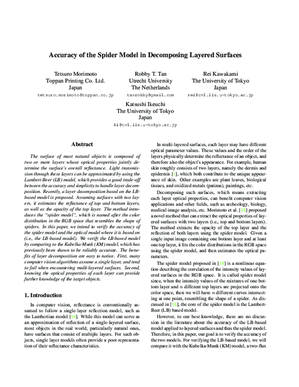 (PDF) Accuracy of the spider model in decomposing layered surfaces