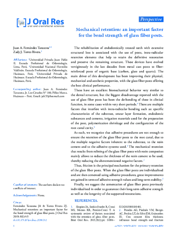 (PDF) Mechanical retention: an important factor for the bond strength ...