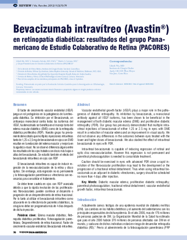 (PDF) Bevacizumab Intravítreo (Avastin®) en Retinopatía Diabética ...