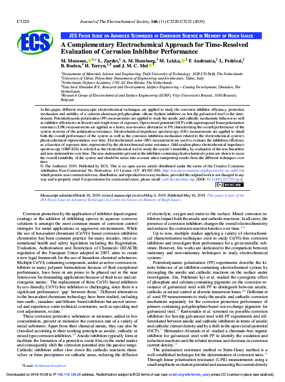 (PDF) Electrochemical techniques for practical evaluation of corrosion inhibitor effectiveness ...