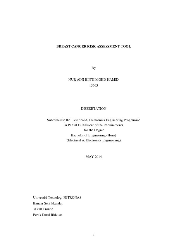 (PDF) Breast Cancer Risk Assessment Tool