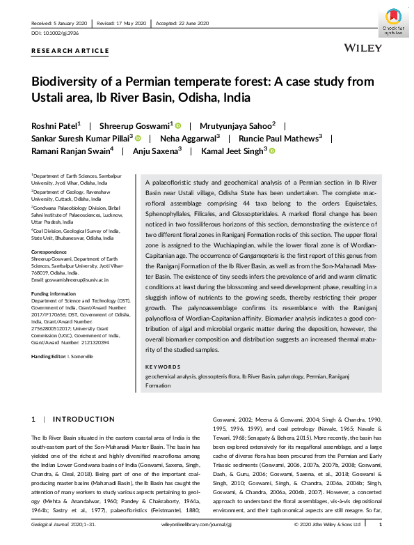 (PDF) Biodiversity of a Permian temperate forest: A case study from Ustali area, Ib River Basin ...