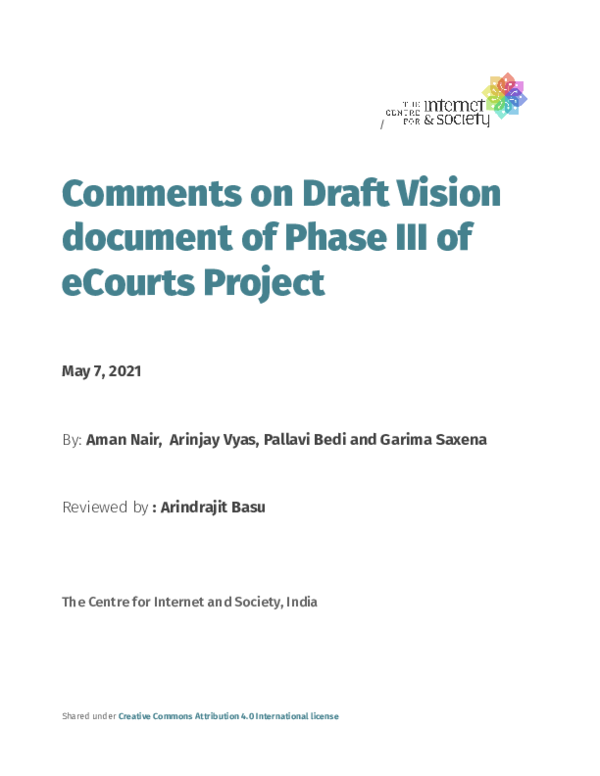 (PDF) Comments on Draft Vision document of Phase III of eCourts Project ...