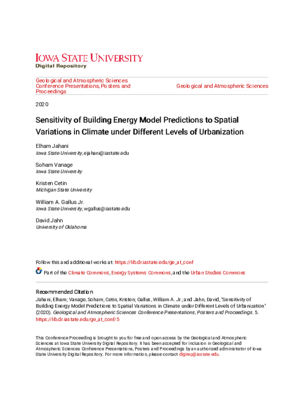 (PDF) Sensitivity of Building Energy Model Predictions to Spatial ...