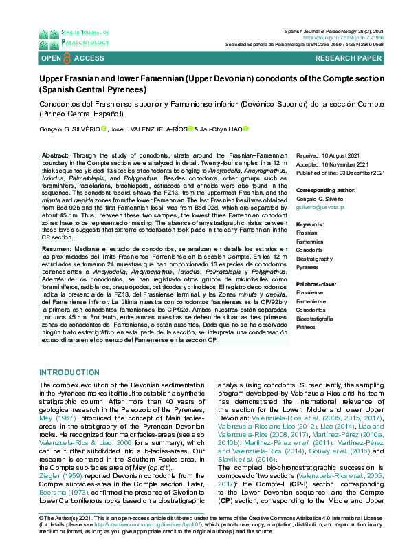 (PDF) Upper Frasnian and Lower Famennian (Upper Devonian) conodonts of ...