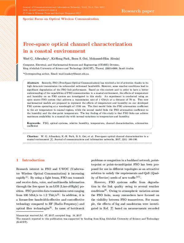 (PDF) Free-space optical channel characterization in the maritime ...