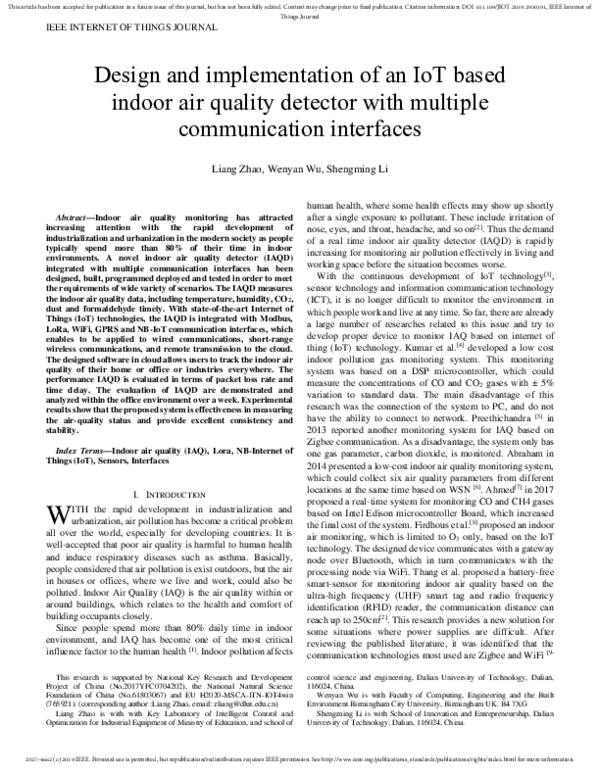 (PDF) Design and Implementation of an IoT-Based Indoor Air Quality ...