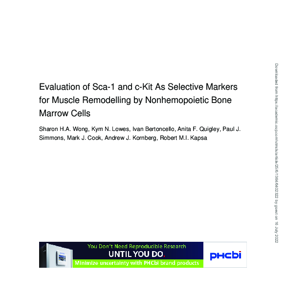 (PDF) Evaluation of Sca-1 and c-Kit As Selective Markers for Muscle ...