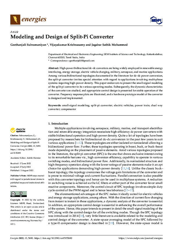 (PDF) Modeling and Design of Split-Pi Converter
