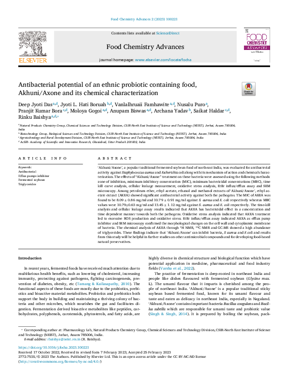 (PDF) Antibacterial potential of an ethnic probiotic containing food ...