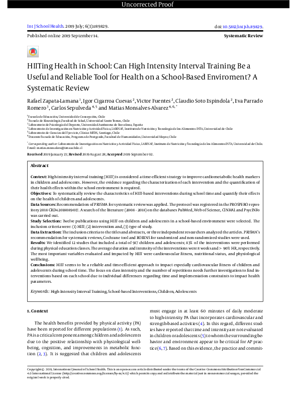 (PDF) HIITing Health in School: Can High Intensity Interval Training Be ...