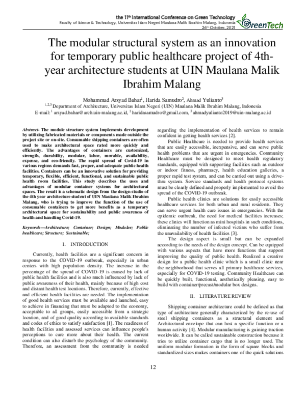 (PDF) The modular structural system as an innovation for temporary ...