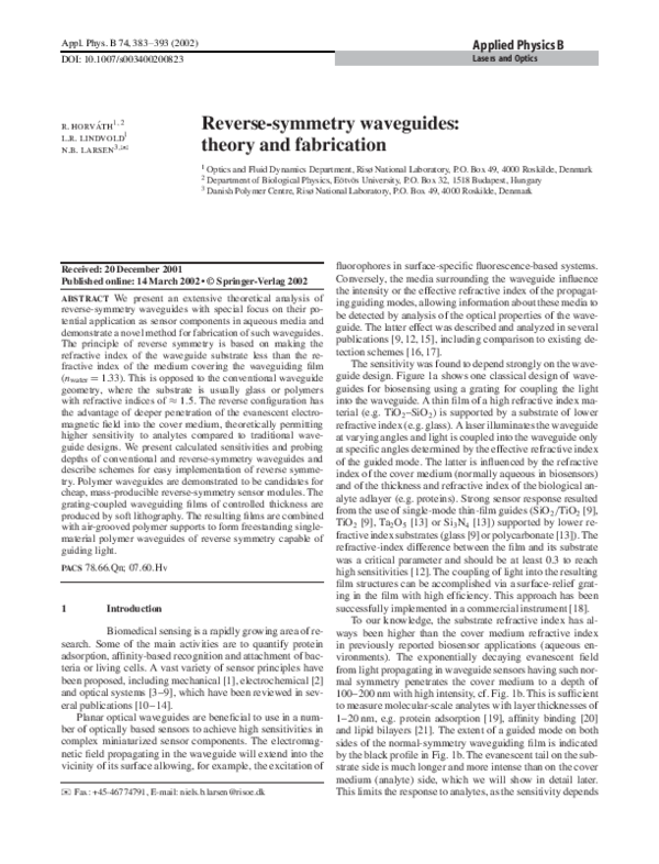 (PDF) Reverse-symmetry waveguides: theory and fabrication