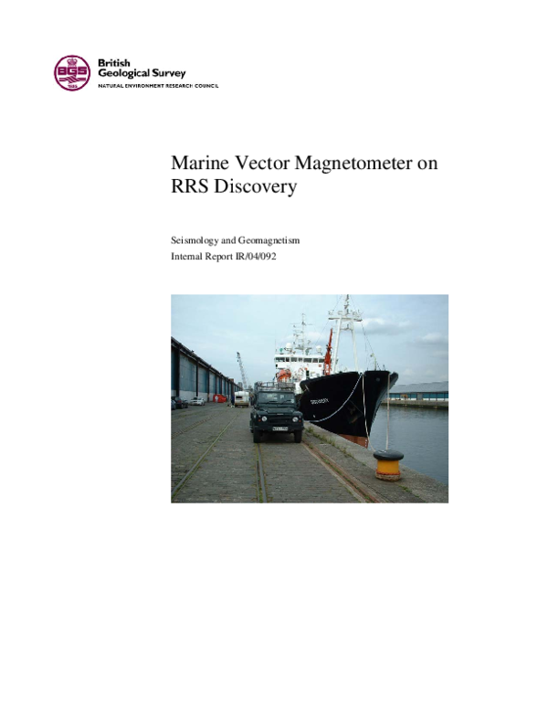 (PDF) Marine Vector Magnetometer on RRS Discovery