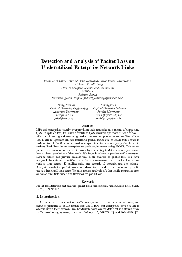 Pdf Detection And Analysis Of Packet Loss On Underutilized Enterprise