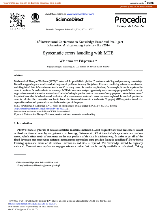 (PDF) Systematic Errors Handling with MTE