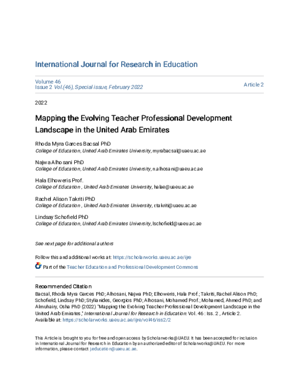 (PDF) Mapping the Evolving Teacher Professional Development Landscape ...