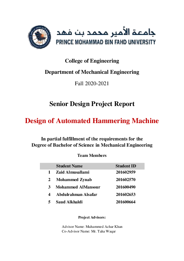 (PDF) Design of Automated Hammering Machine