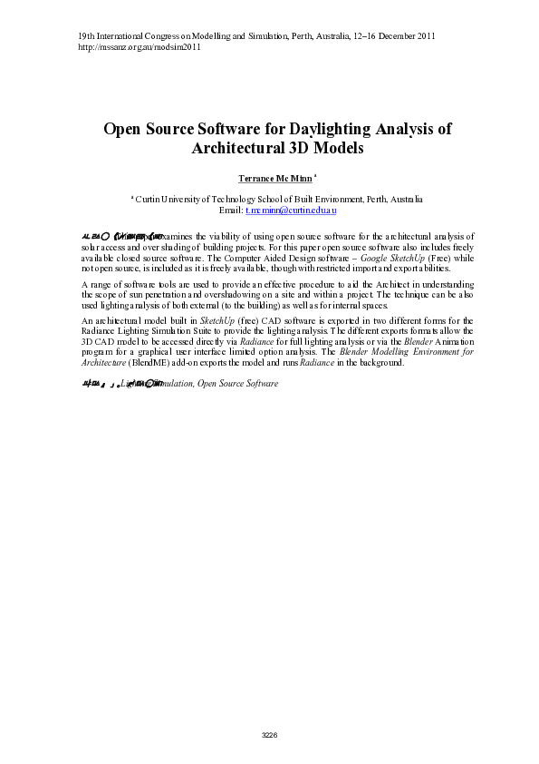 (PDF) Open source software for daylighting analysis of architectural 3D ...