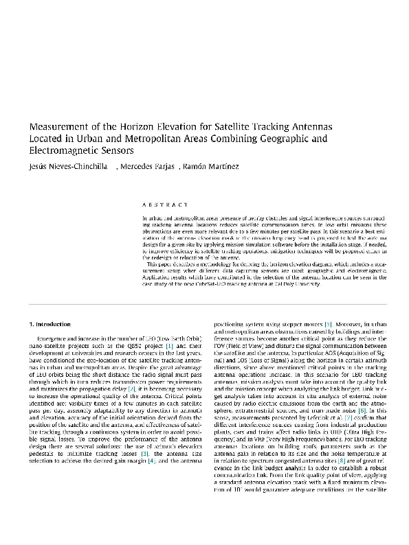(PDF) Measurement of the Horizon Elevation for Satellite Tracking ...