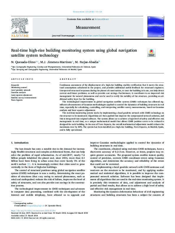 (PDF) Real-time high-rise building monitoring system using global ...
