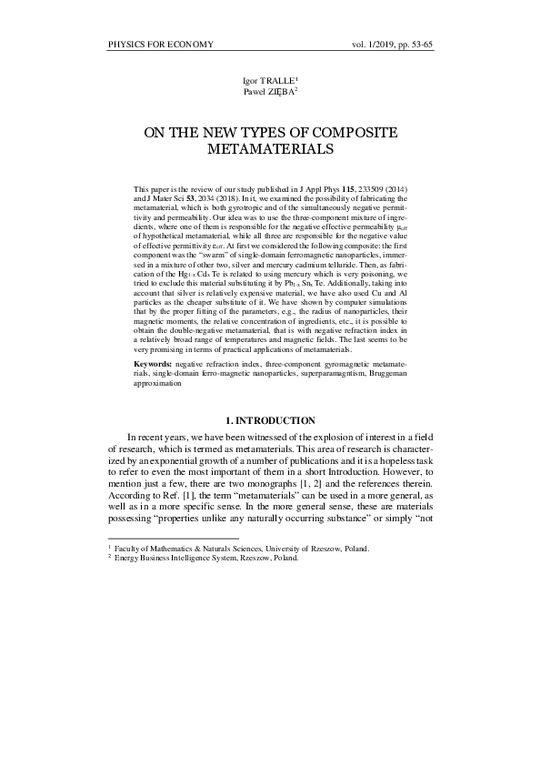 (PDF) On the New Types of Composite Metamaterials | Igor Tralle ...