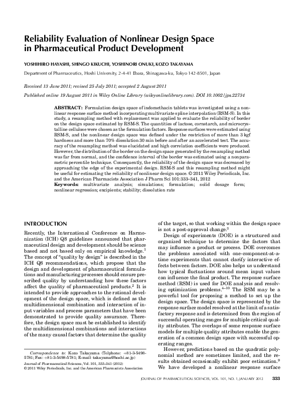 (PDF) Reliability Evaluation of Nonlinear Design Space in ...