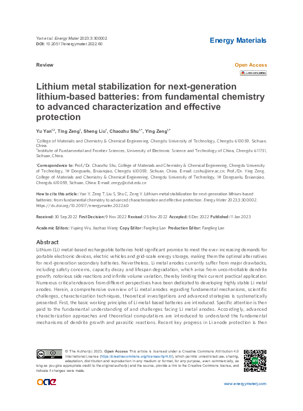 (PDF) Lithium metal stabilization for next-generation lithium-based ...