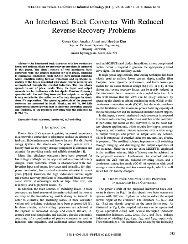 (PDF) An interleaved buck converter with reduced reverse-recovery problems