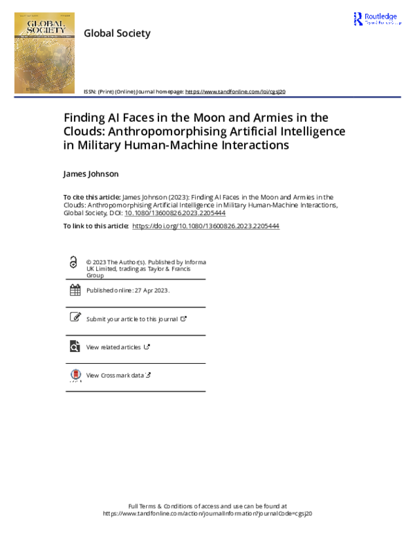 (PDF) Finding AI Faces in the Moon and Armies in the Clouds: Anthropomorphising Artificial ...
