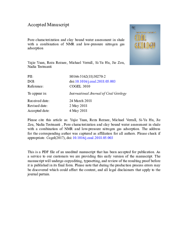 (PDF) Pore characterization and clay bound water assessment in shale ...