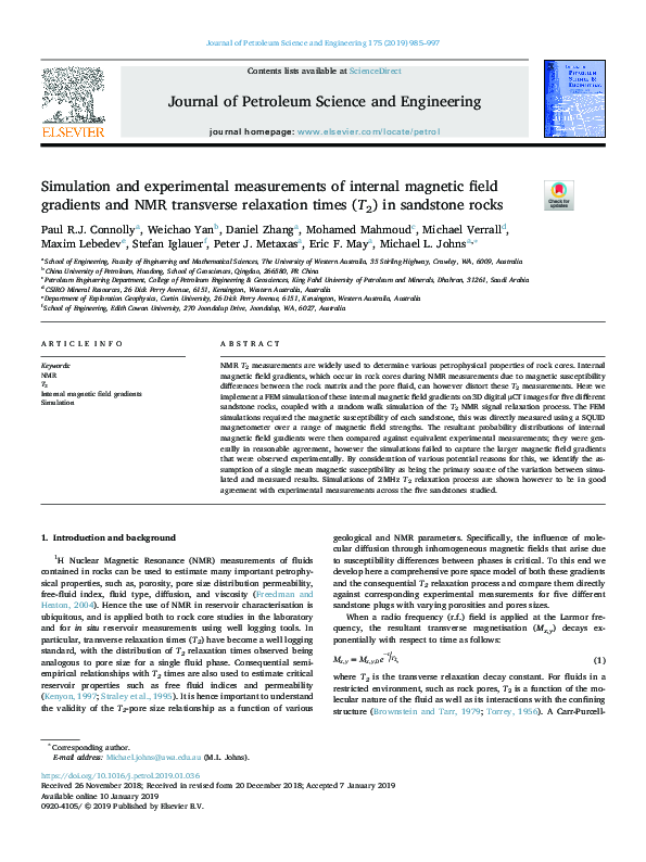 (PDF) Simulation and experimental measurements of internal magnetic ...