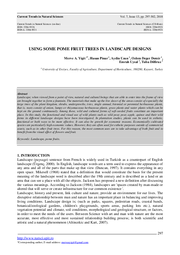 (PDF) Using Some Pome Fruit Trees in Landscape Designs