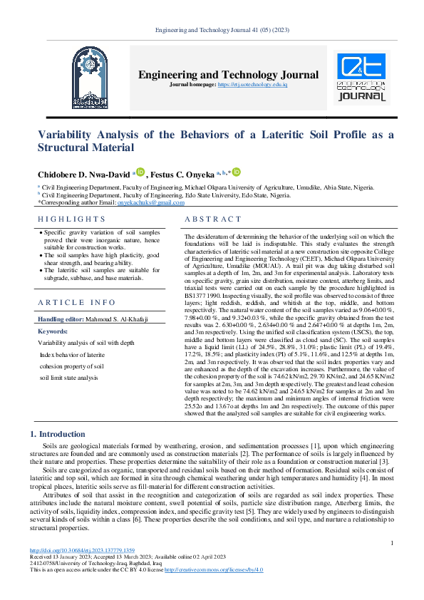 (PDF) Engineering and Technology Journal