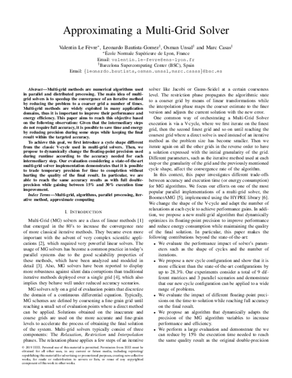(PDF) Approximating a Multi-Grid Solver