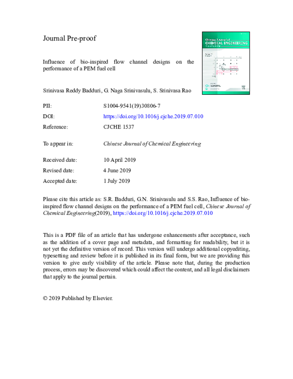(PDF) Influence of bio-inspired flow channel designs on the performance ...