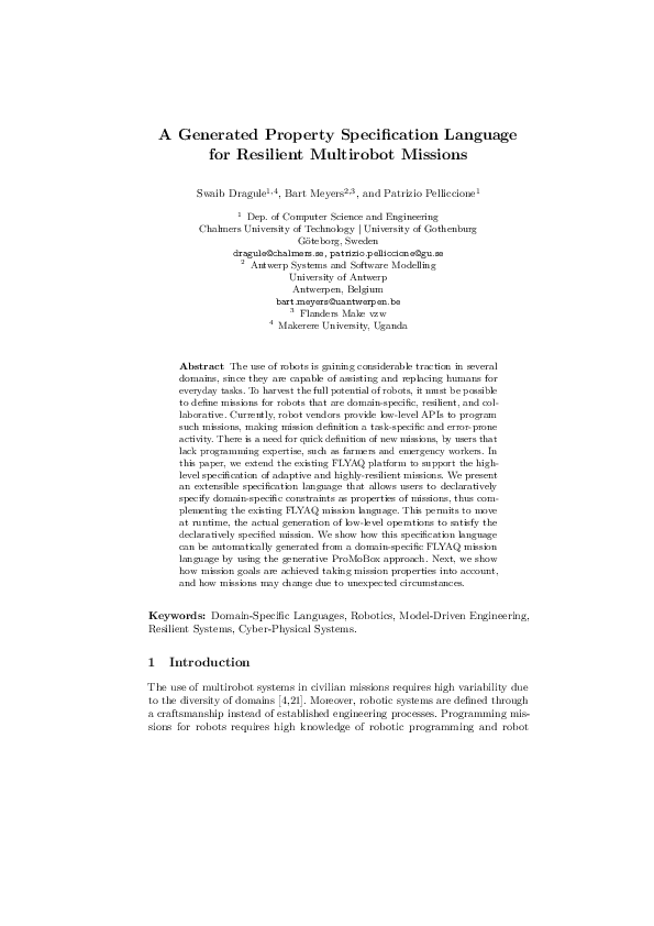 (PDF) A Generated Property Specification Language for Resilient ...