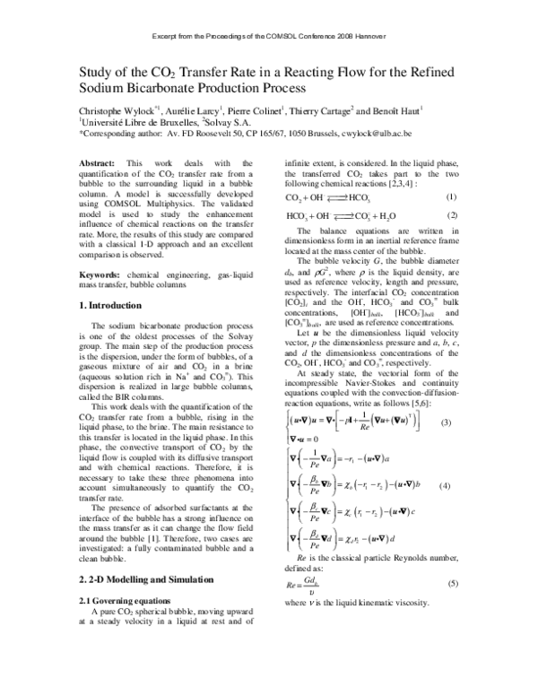 (PDF) Study of the CO2 transfer rate in a reacting flow for the refined ...