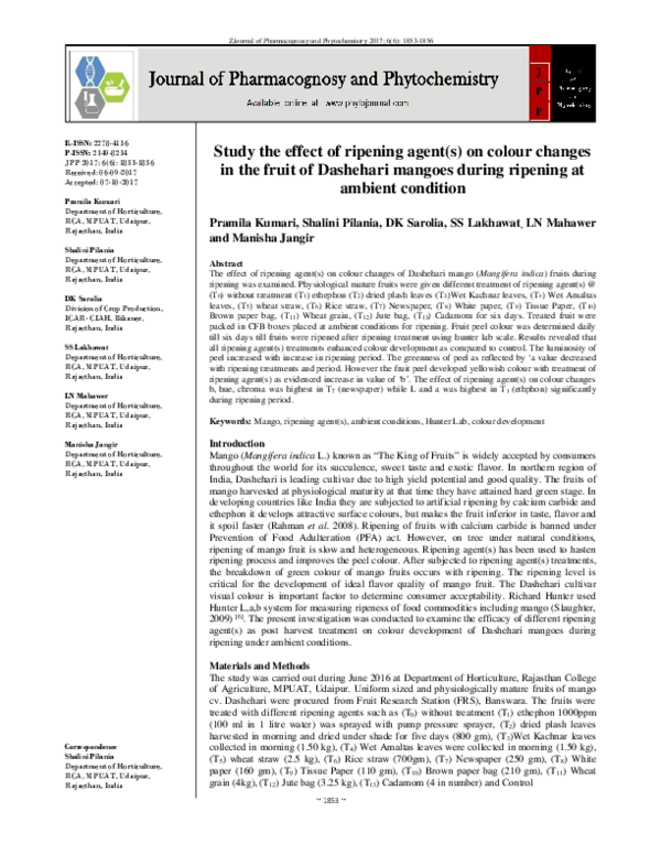 (PDF) Study the effect of ripening agent(s) on colour changes in the ...
