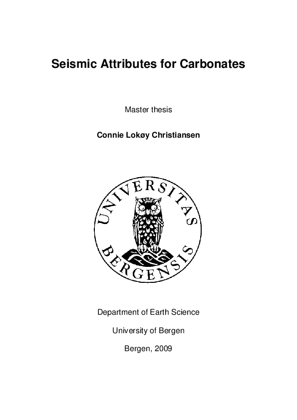 (PDF) Seismic Attributes for Carbonates