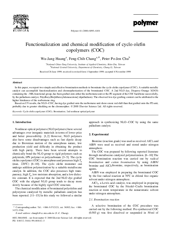 (PDF) Functionalization and chemical modification of cyclo olefin ...