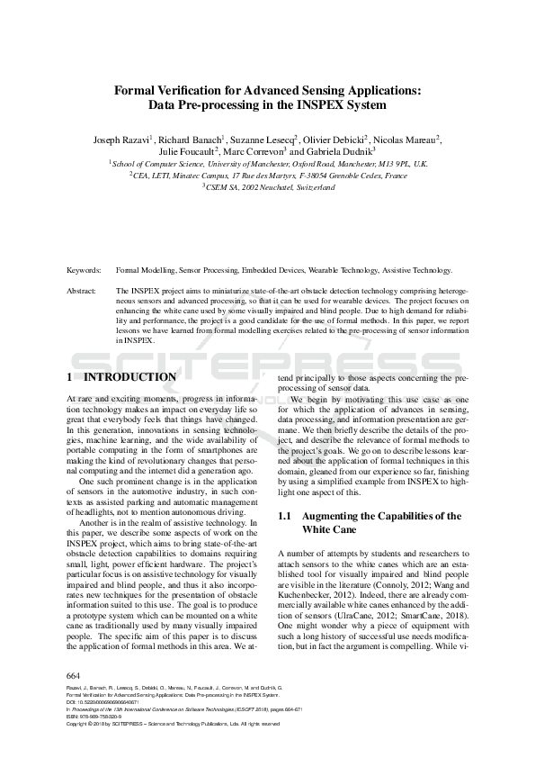 (PDF) Formal Verification for Advanced Sensing Applications: Data Pre-processing in the INSPEX ...