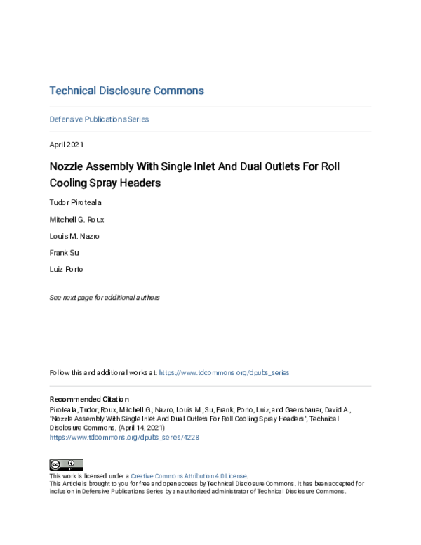(PDF) Nozzle Assembly With Single Inlet And Dual Outlets For Roll ...