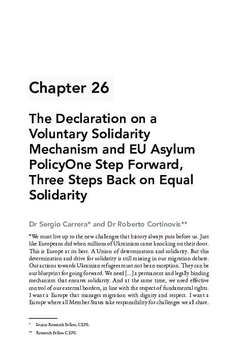 (PDF) The Declaration on a Voluntary Solidarity Mechanism and EU Asylum ...