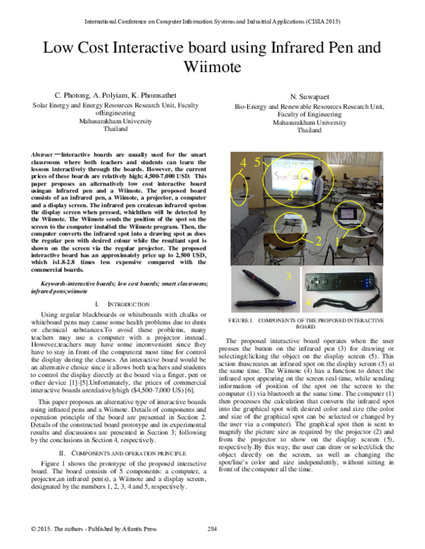 (PDF) Low Cost Interactive board using Infrared Pen and Wiimote