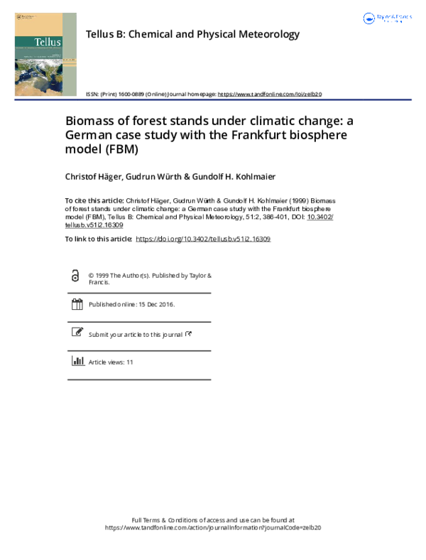 (PDF) Biomass of forest stands under climatic change: a German case ...