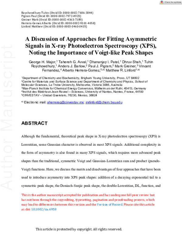 (PDF) A discussion of approaches for fitting asymmetric signals in X ...