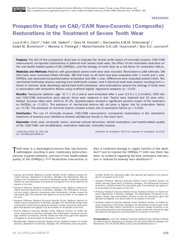 (PDF) Prospective Study on CAD/CAM Nano-Ceramic (Composite ...